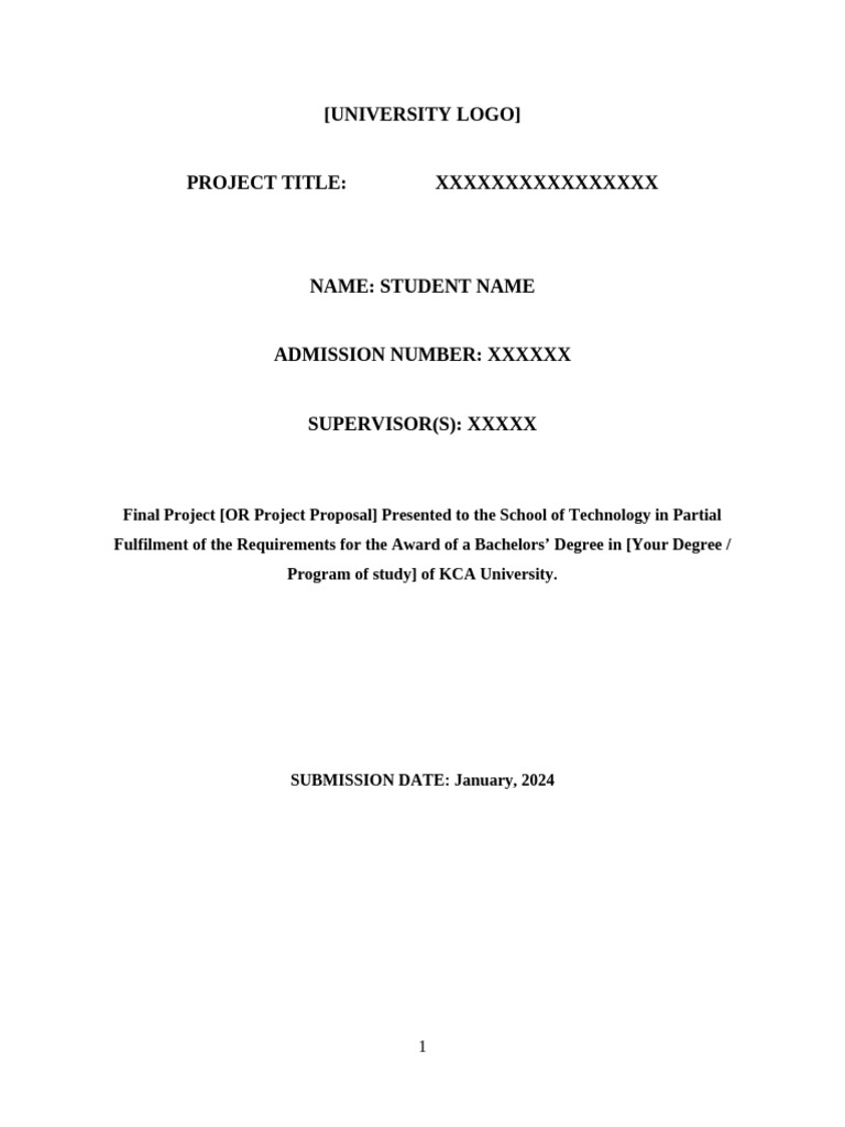 Cover Page and Other Considerations - Project Write-Up | PDF