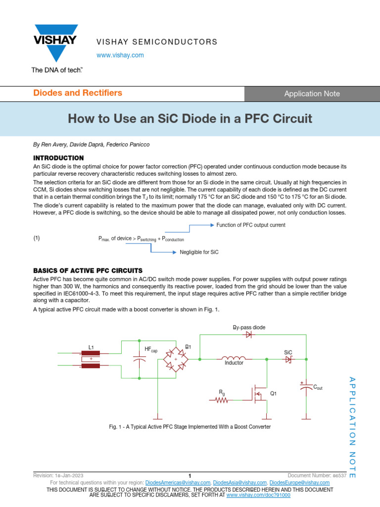 How To Use An Sic Diode in A PFC Circuit: Diodes and Rectifiers | PDF | Diode | Rectifier