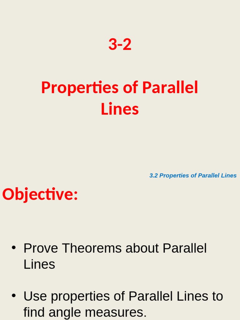 Properties and Theorems of Parallel Lines | PDF | Euclidean Geometry ...