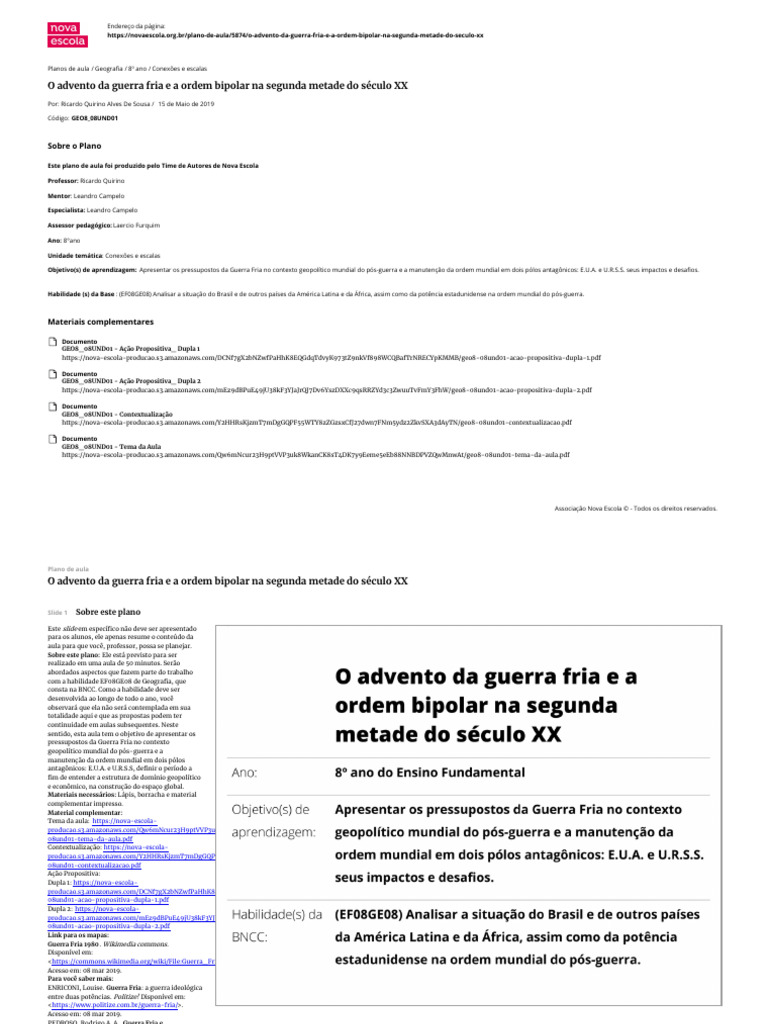 Guerra Fria: Ordem Bipolar Global | PDF | União Soviética | Política ...