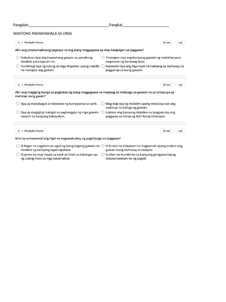 Wastong Pamamahala NG Oras | PDF
