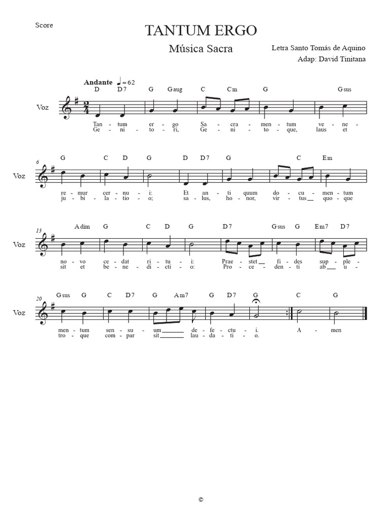 Tantum Ergo - Score | PDF