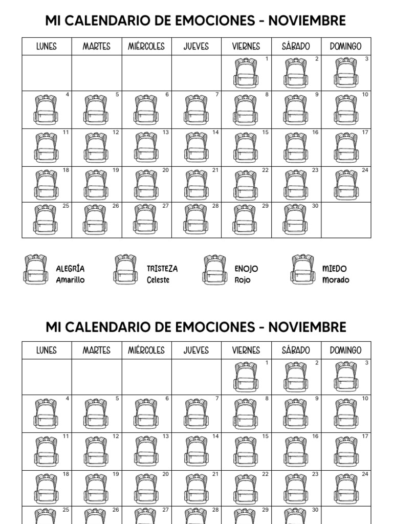Calendario de Emociones | PDF