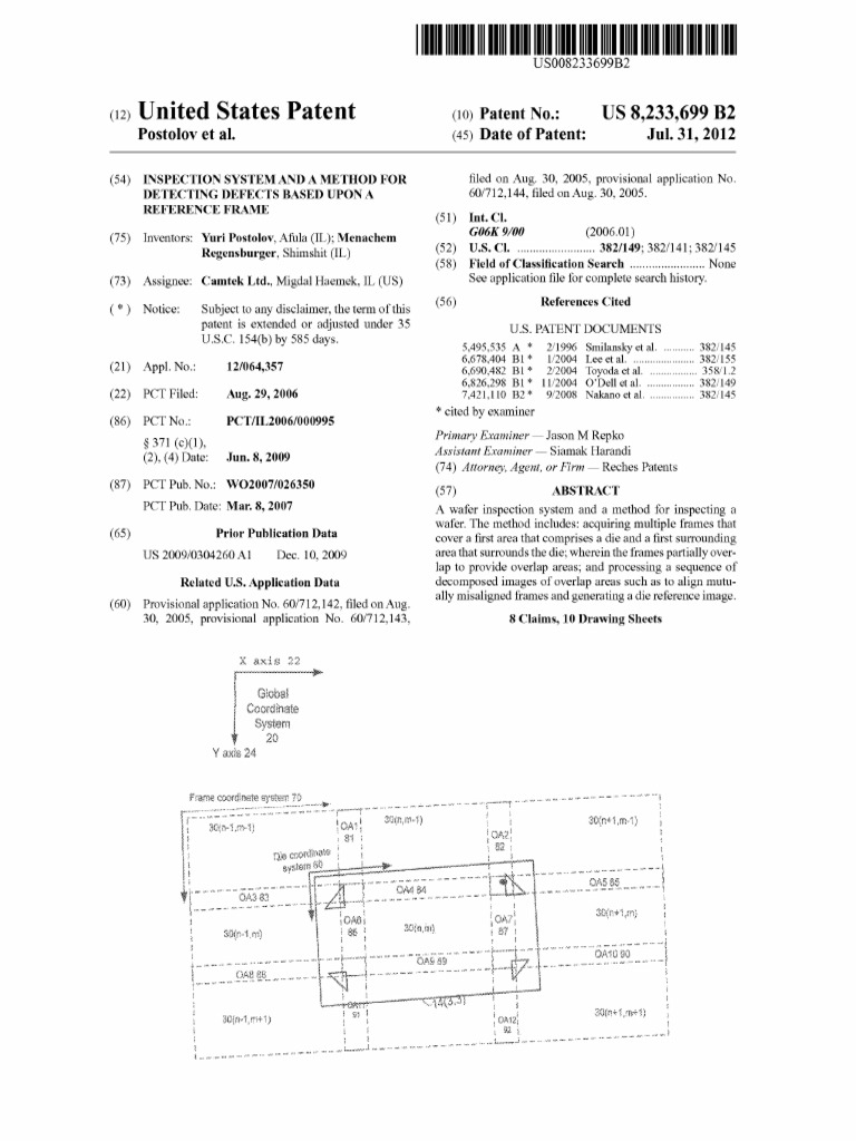 Camtek-Inspection System and A Method For Detecting Defects Based Upon A Reference Frame | PDF ...