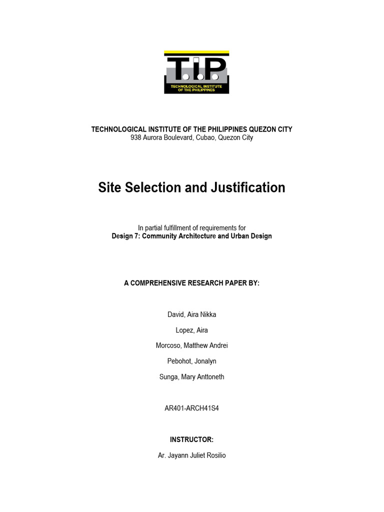 Site Selection and Justification | PDF | Natural Disasters | Drainage