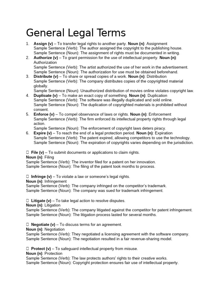 Essential Legal Terms Explained | PDF | Copyright | Lawsuit