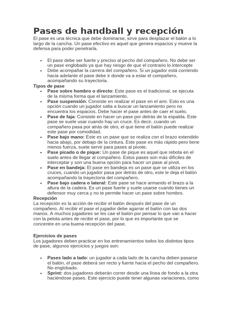 528468517-Pases-de-Handball-y-Recepcion | PDF | Defensor (Asociación de ...