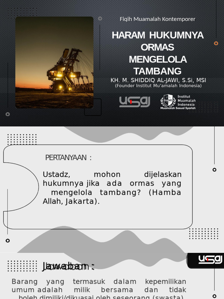 Haram Hukumnya Ormas Mengelola Tambang | PDF