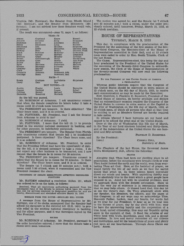 GPO-Congressional Record B-1933-pt1-v77-3-2 | PDF | Federal Government ...