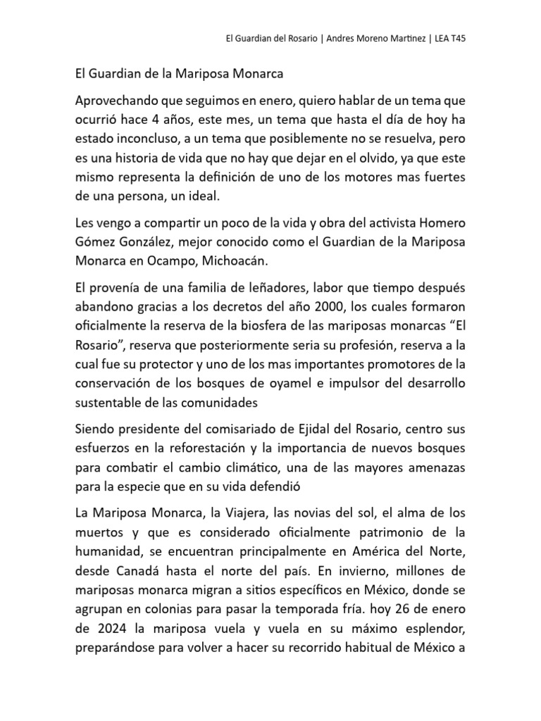 Legado de Homero Gómez, Guardián Monarca | PDF