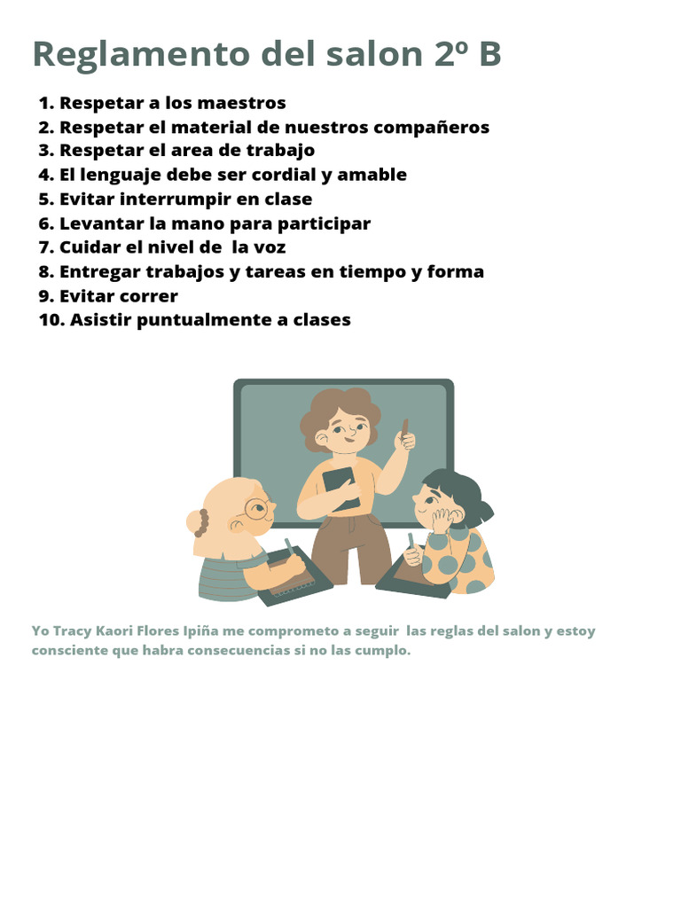 Reglamento Del Salon 2º B - 20250218 - 185109 - 0000 | PDF