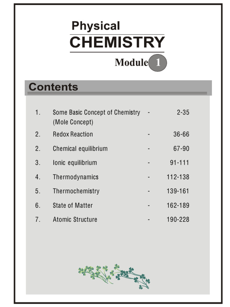 Physical Chemistry(Module 1) | PDF | Mixture | Chemistry