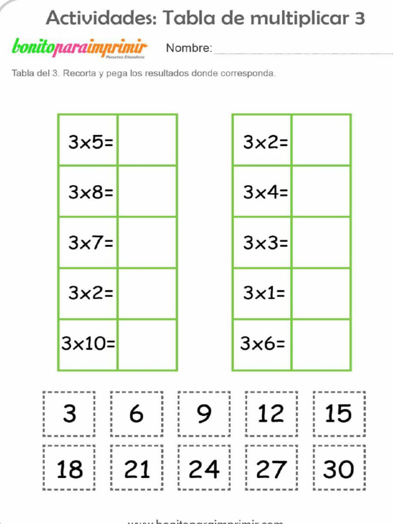 Tabla Del 3 | PDF