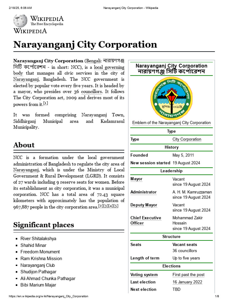 Narayanganj City Corporation Wards List | PDF