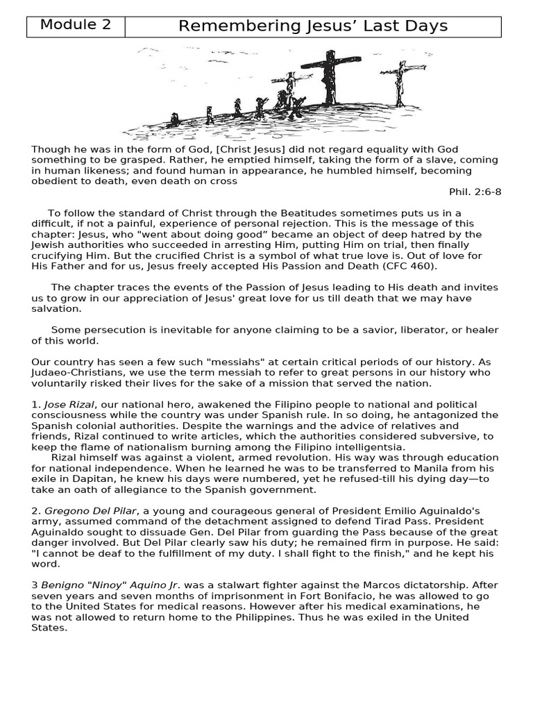 CL8 Module (3rd Quarter - Module 2) | PDF | Last Supper | Jesus