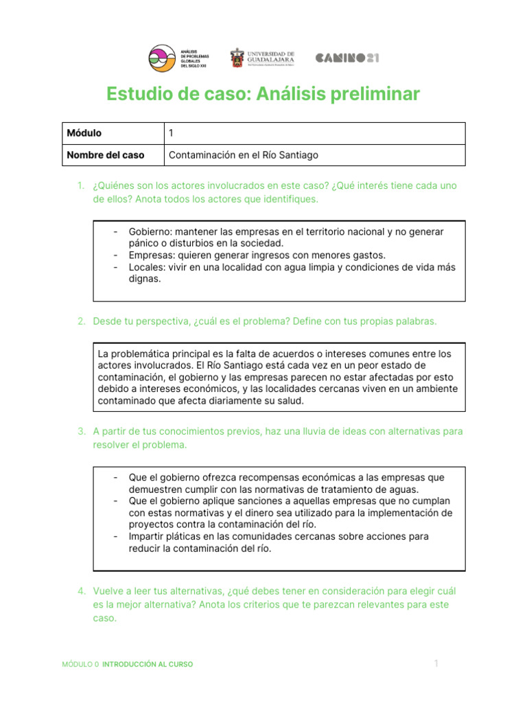 Estudio de Caso1 - Análisis Preliminar | PDF | Contaminación | Entorno natural