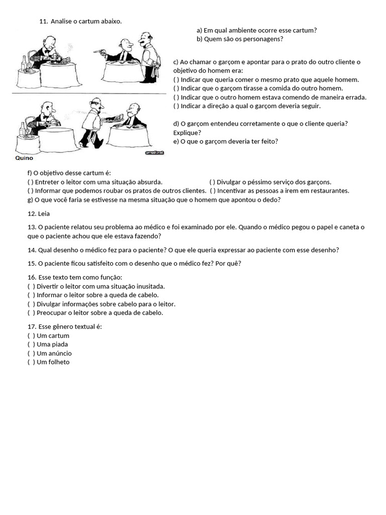 Analise o Cartum Abaixo | PDF