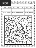 Sumas, Restas y Multiplicaciones para Colorear | PDF