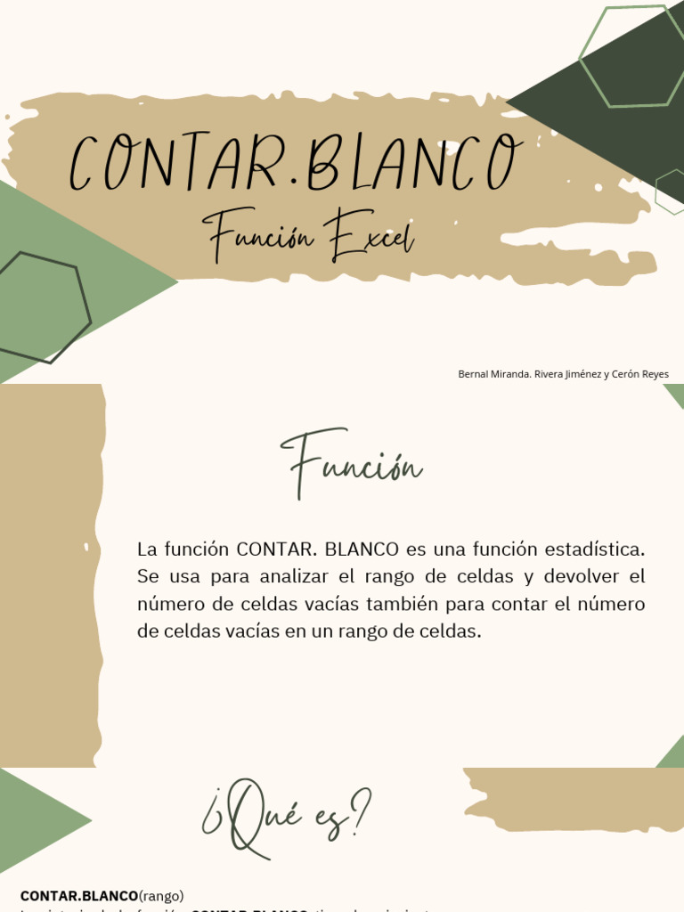 Función CONTAR.BLANCO en Excel | PDF