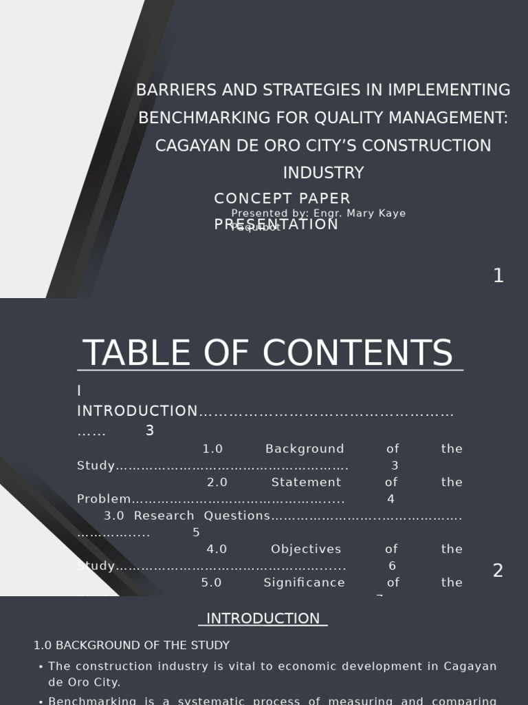 Concept Paper Presentation | PDF | Quality Management | Benchmarking