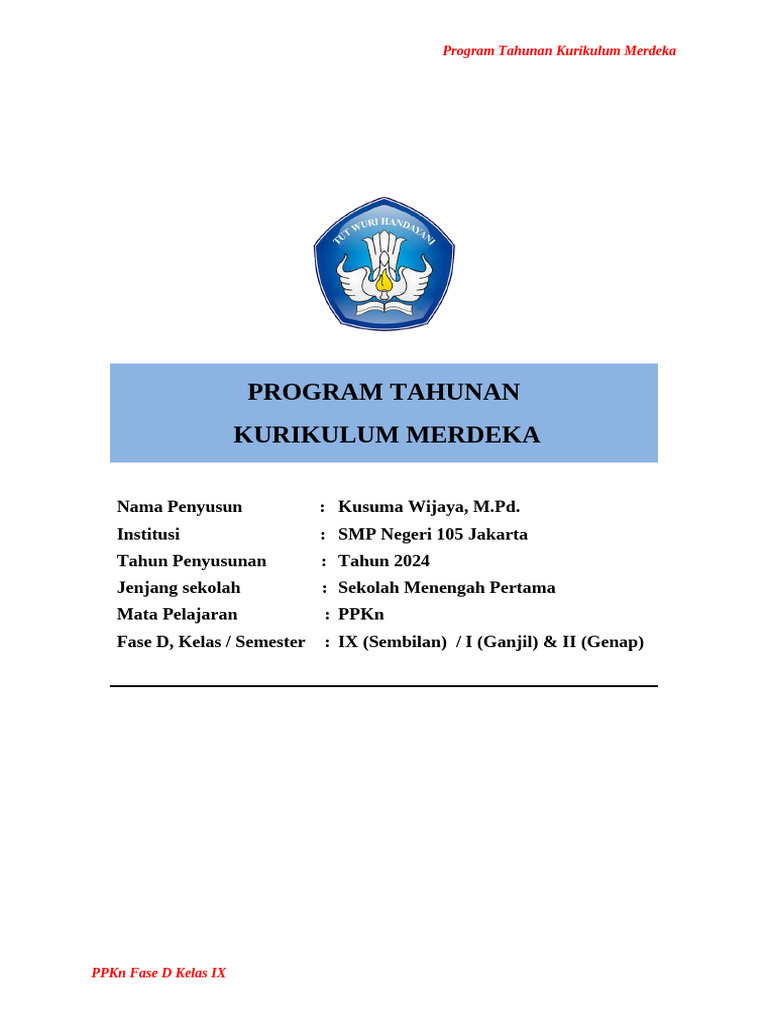 Prota Kurikulum Merdeka | PDF