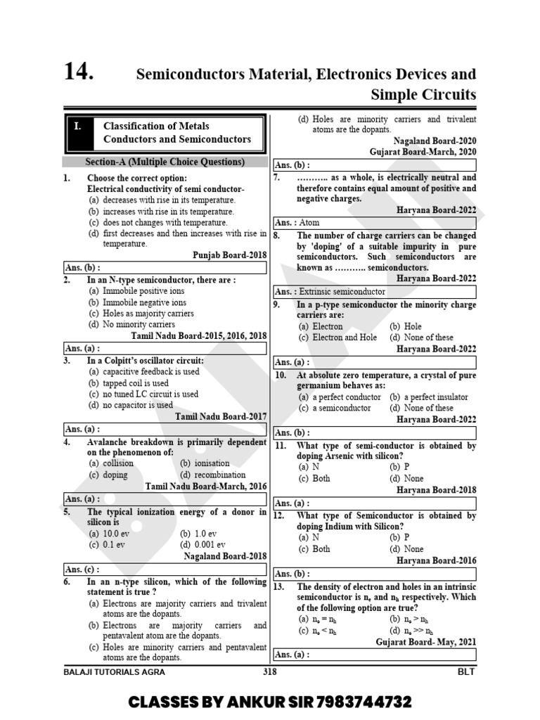 Class 12 - QB Physics Chap | PDF | Semiconductors | P–N Junction