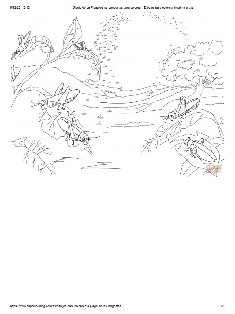 Dibujo de La Plaga de Las Langostas para Colorear - Dibujos para ...