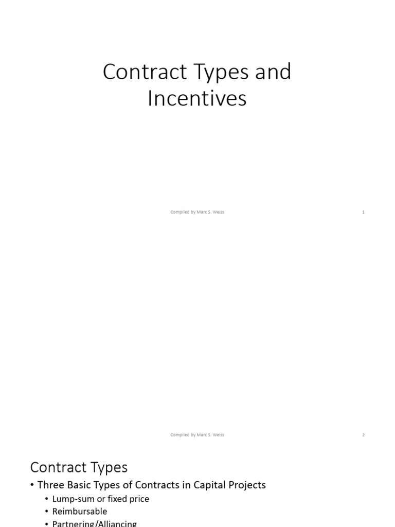 Contract Types and Incentives Explained | PDF | Incentive | Risk