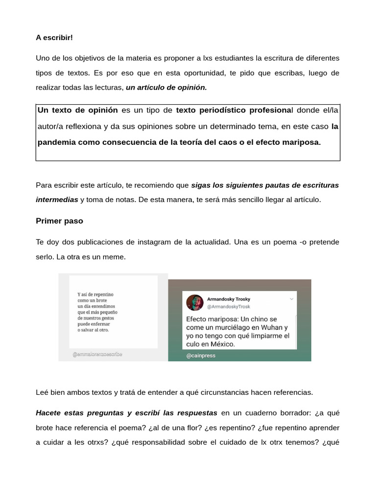 Escritura Art de Opinión 4to | PDF | Teoría | Escritores