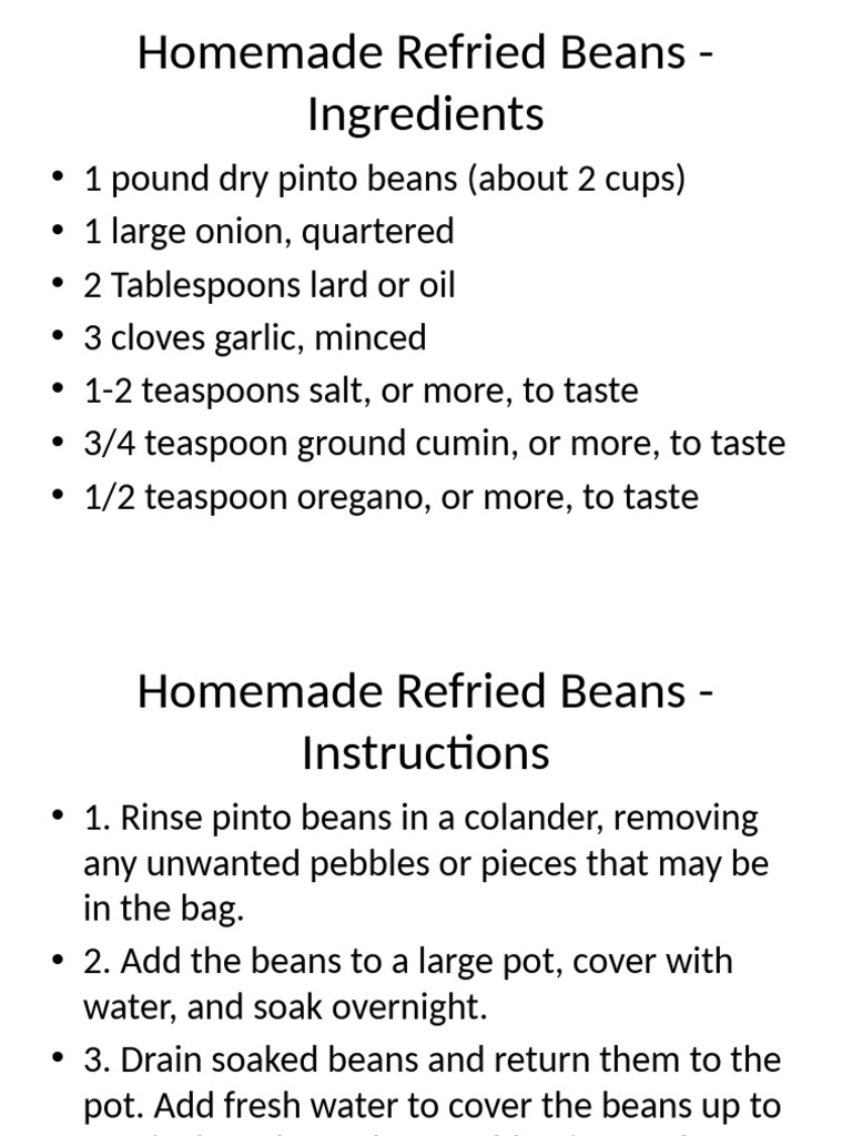 Easy Homemade Refried Beans | PDF