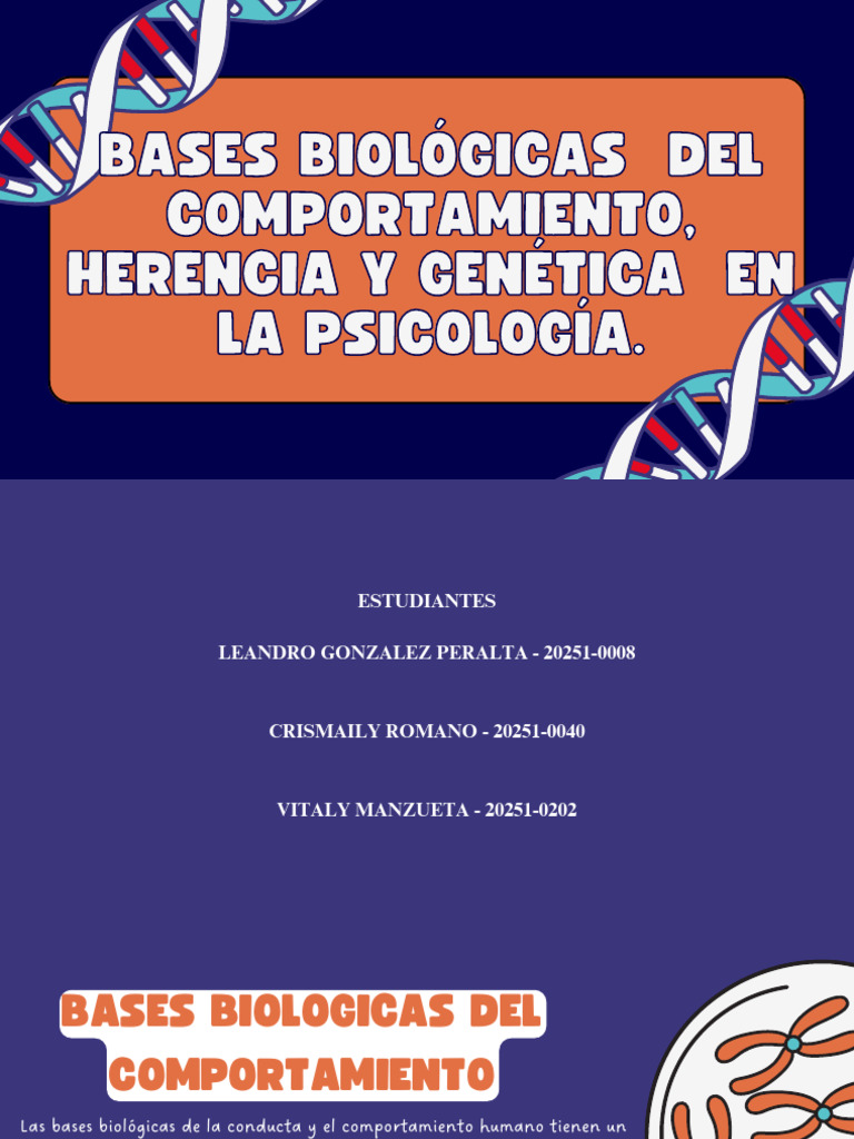 Bases Biológicas del Comportamiento Humano | PDF | Herencia ...