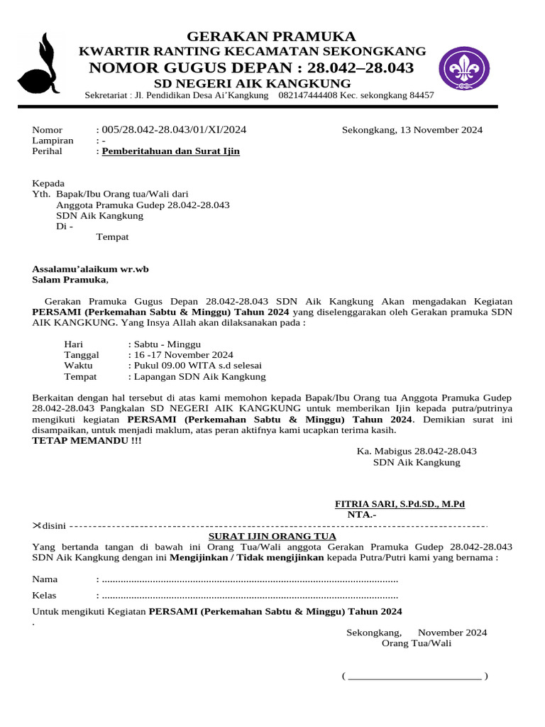 614709704 Surat Ijin Persami | PDF