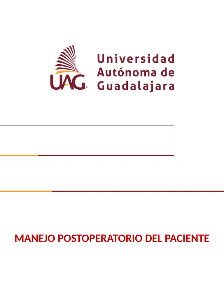 G - Manejo Postoperatorio Del Paciente | PDF | Edema | Especialidades ...