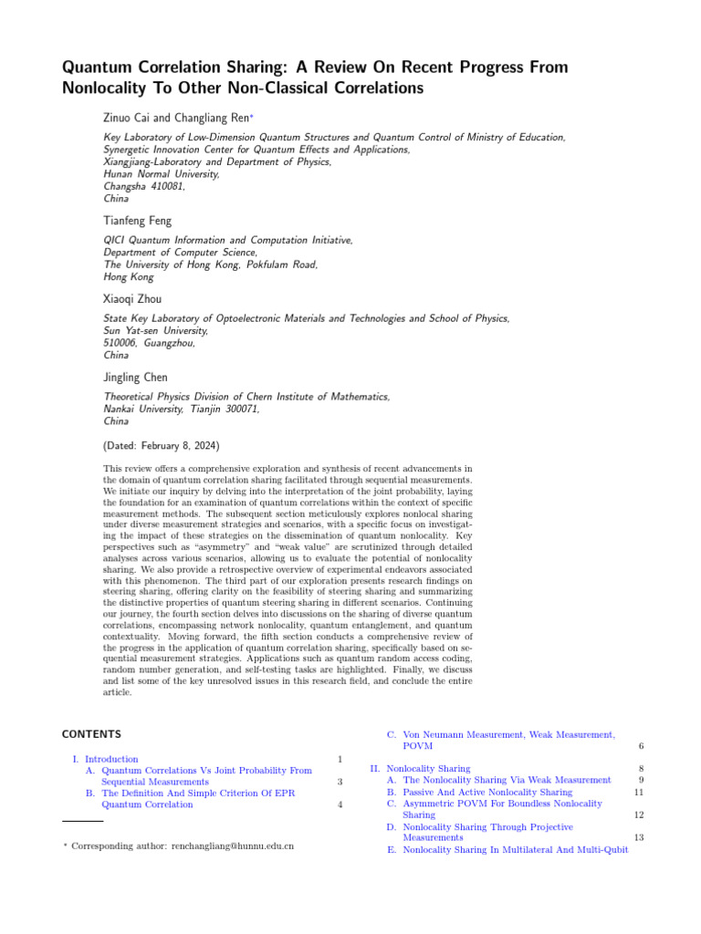 Quantum Correlation Sharing: A Review On Recent Progress From Nonlocality To Other Non-Classical ...