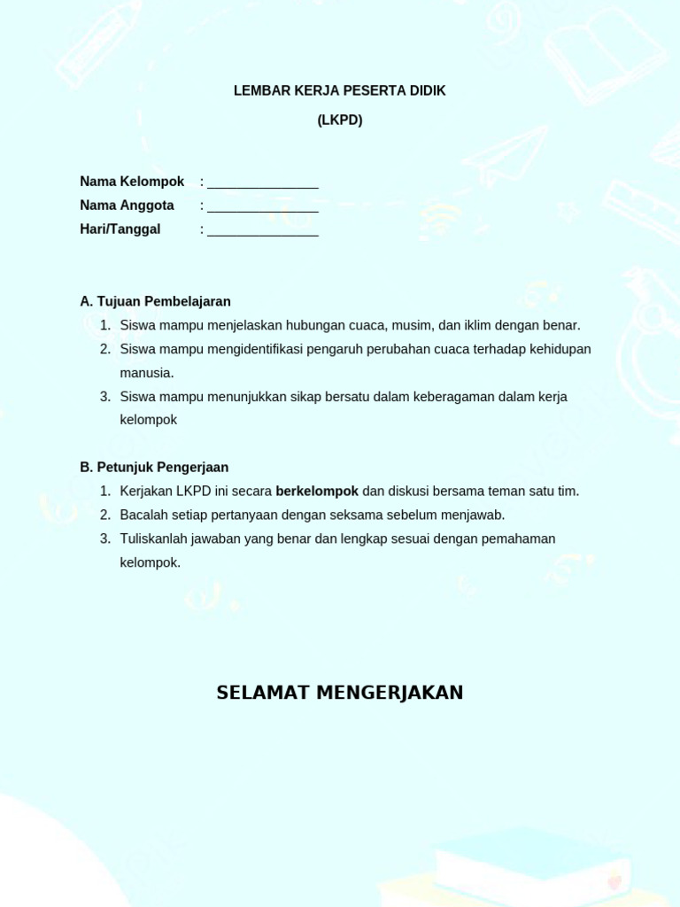 LKPD RPP CUACA | PDF