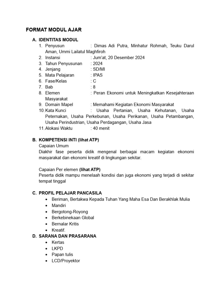 Modul Ipas - 5 - Ekonomi | PDF