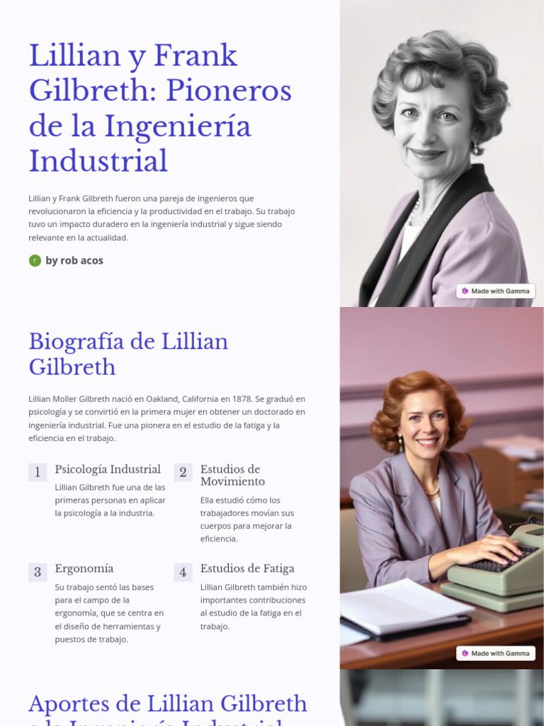 Aportes de Frank y Lillian Gilbreth | PDF | Ingeniería Industrial ...