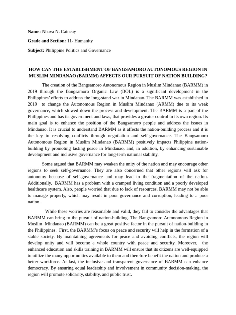 Position Paper in Polgov (1) | PDF | Social Psychology | Political Science