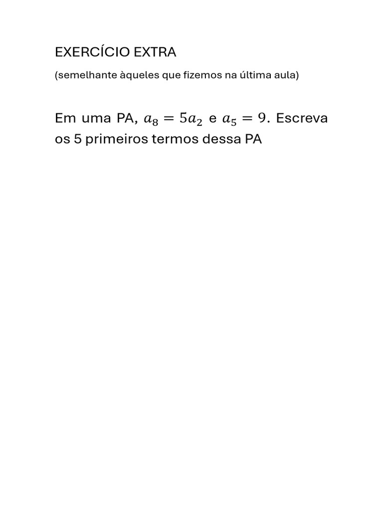 Exercício Extra Uavyhzb | PDF