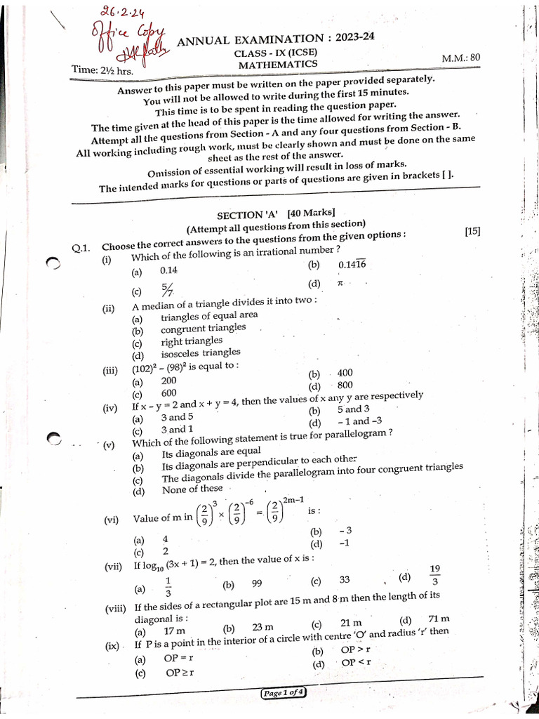 IX Annual Exam | PDF