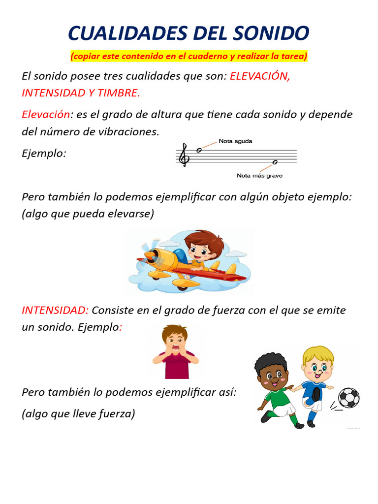 Tarea Cualidades Del Sonido | PDF