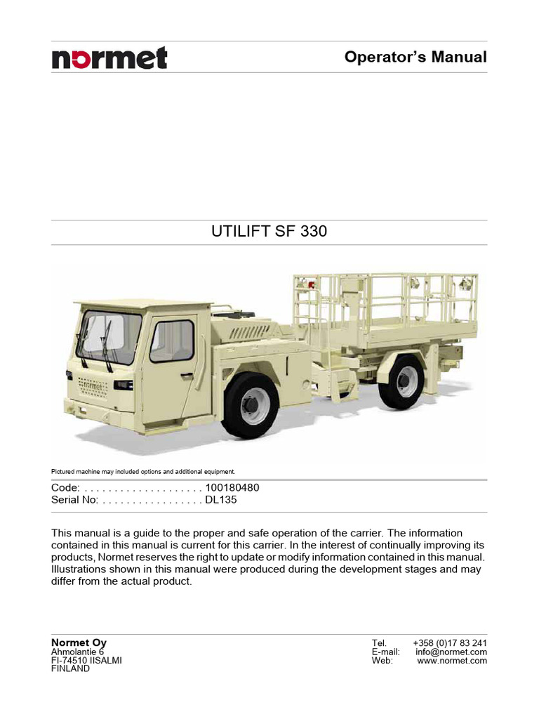 Operator's Manual EN DL135 | PDF | Vehicles | Vehicle Parts