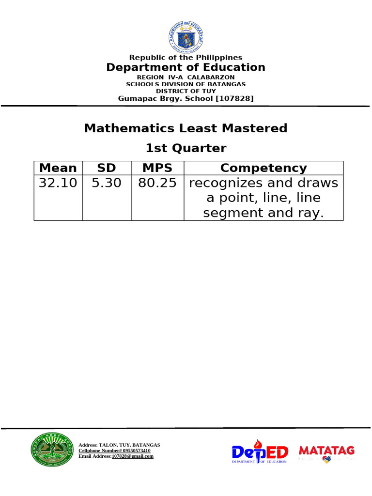 3rd Quarter Least Mastered Skill Exam Pdf Philippines 1731