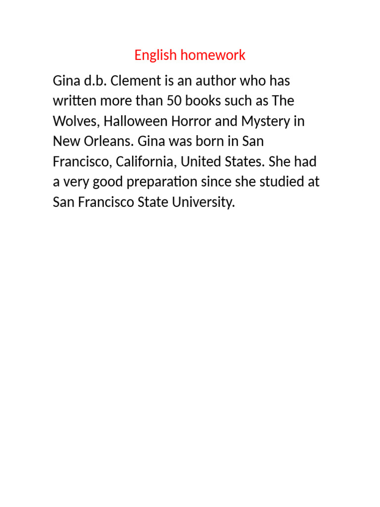 English Homework | PDF