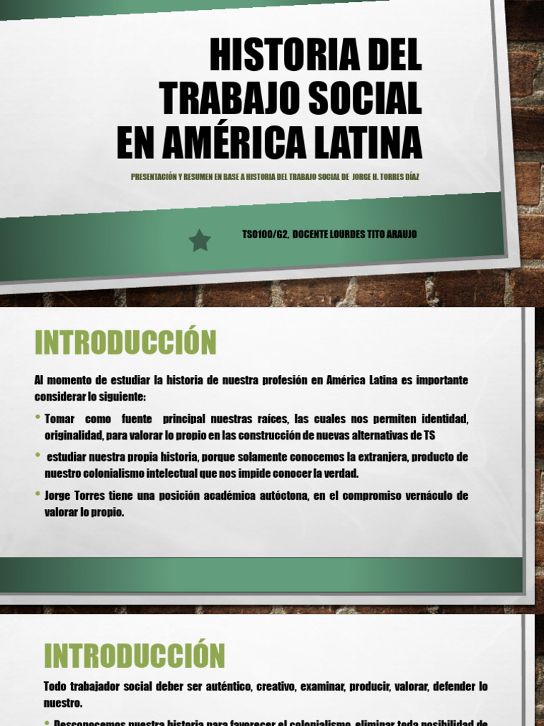 Historia del Trabajo Social en América Latina | PDF | Trabajo Social ...