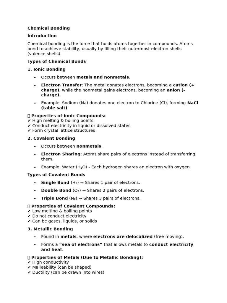Chemical Bonding Classroom | PDF