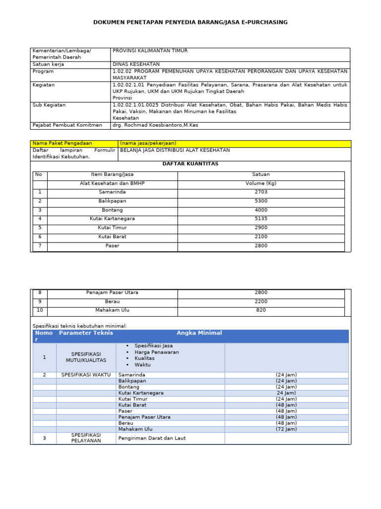 4.dokumen Penetapan Penyedia E-Purchasing | PDF