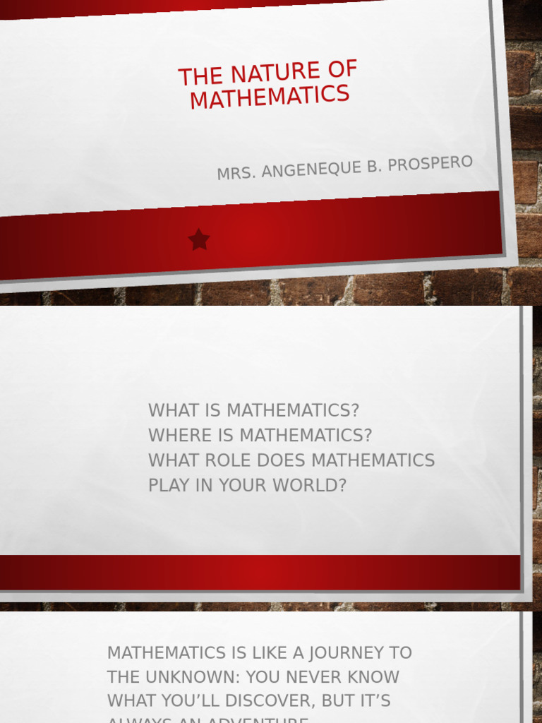 The Nature of Mathematics: Mrs. Angeneque B. PR Ospero | PDF | Mathematics
