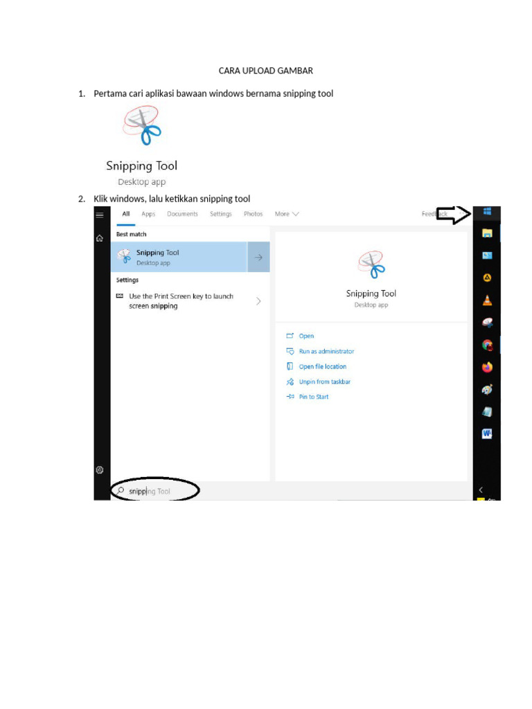 Cara Upload Gambar dengan Snipping Tool | PDF