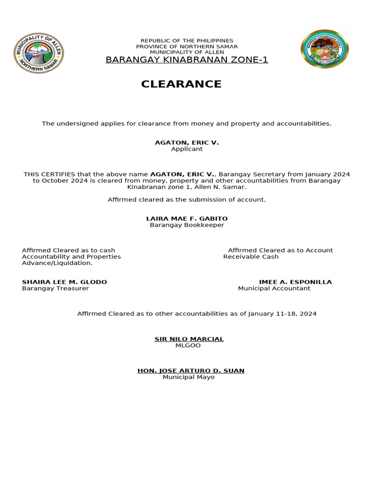 TLB CLEARANCE and CERTIFICATION | PDF